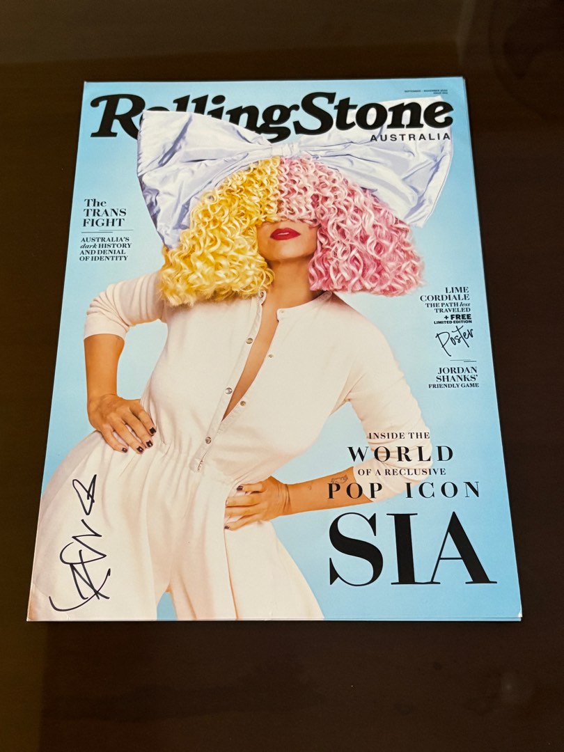 Signed SIA Limited Edition Rolling Stone Poster, Hobbies & Toys, Books ...