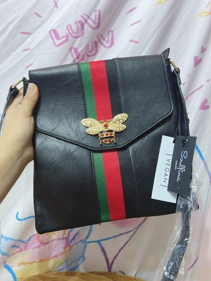 Soulfina vegan leather sling bag, Women's Fashion, Bags & Wallets, Cross-body Bags on Carousell