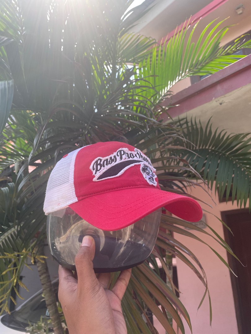 Topi Trucker Bass Pro Shops Tailsweep Frayed Edge Fish Logo Cap, Fesyen Pria, Aksesoris, Topi di ...