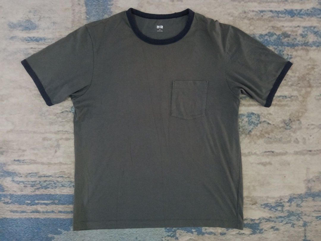 UNIQLO JAPAN AIRISM 2PCS COMBO RINGER MILITARY ARMY OLIVE DRAB GREEN OG ...