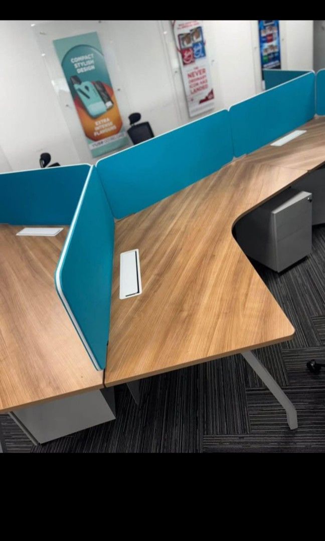 V shape island office table, Furniture & Home Living, Furniture, Tables ...