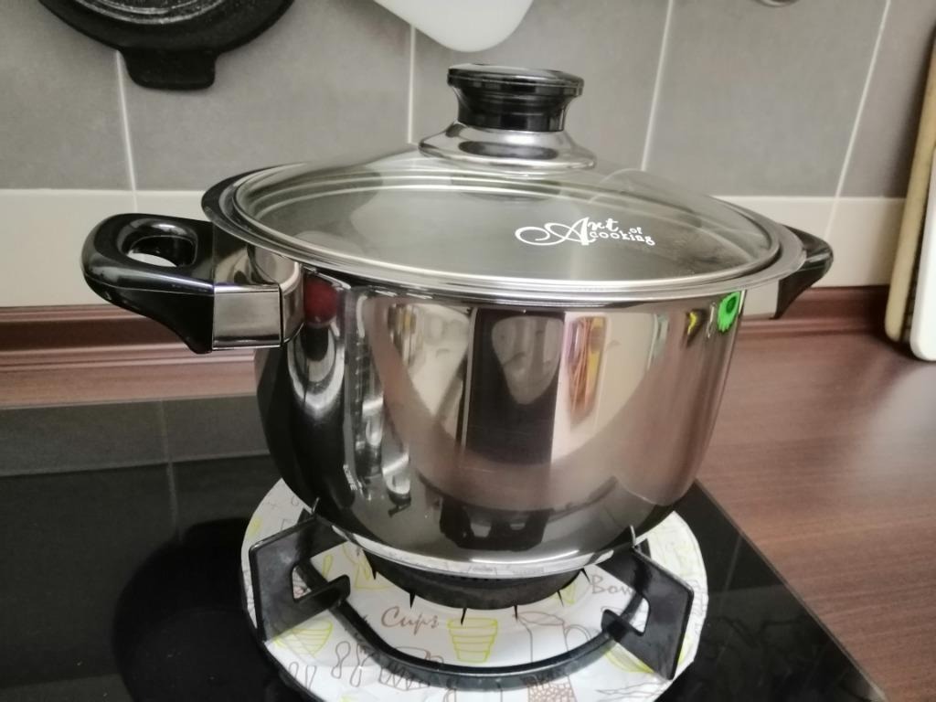 Zebra 20cm Stainless Steel Cooking Pot with Glass Lid, Furniture & Home ...