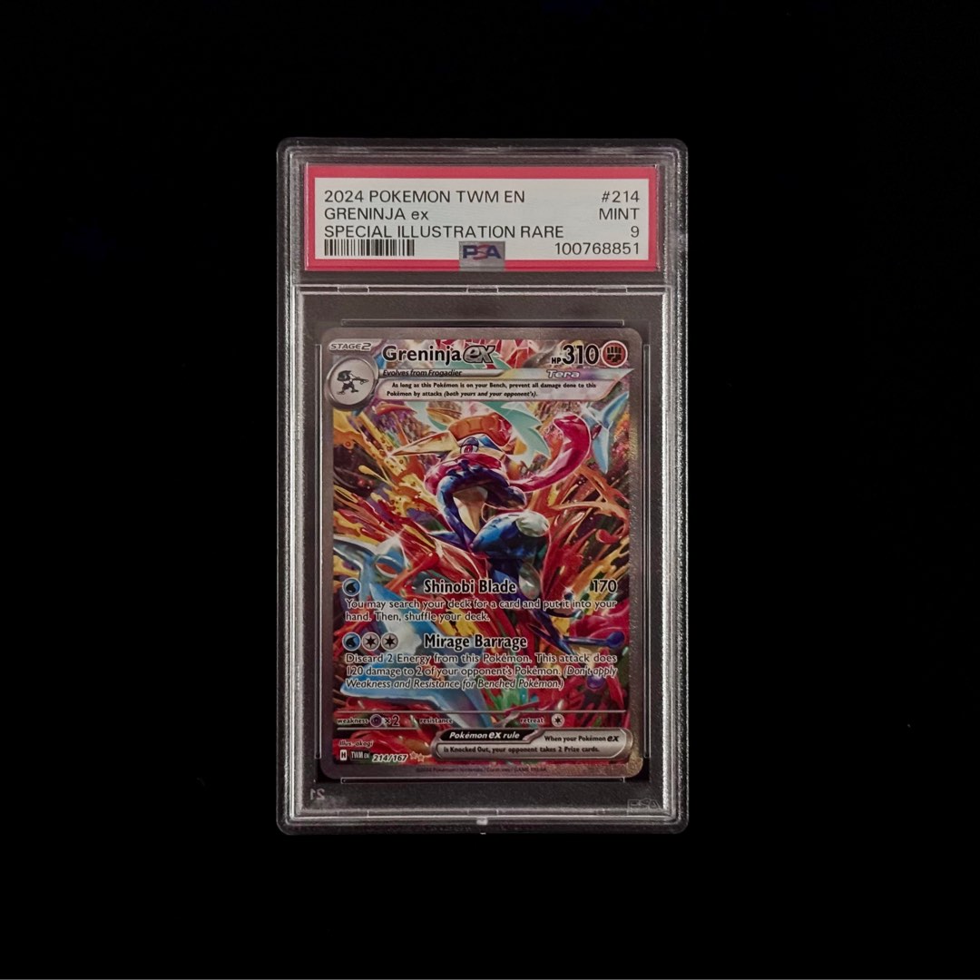 美版 PSA 9 甲賀忍蛙 Greninja Ex 214/167 Pokemon Card PTCG Pokemon Twilight Masquerade 持續升值中, 興趣及遊戲, 玩具 ...