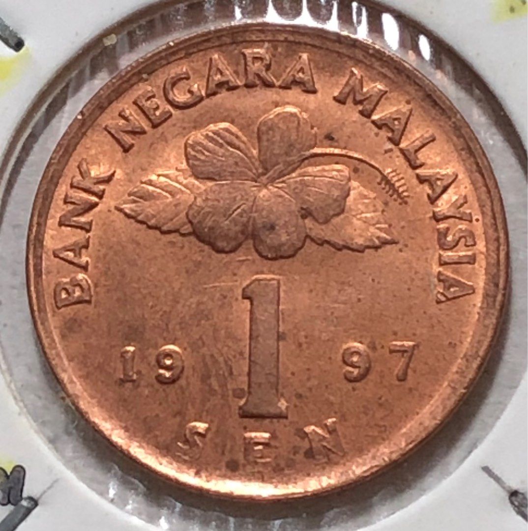 ( Syiling ) 1 Sen 1997 ( UNC ) 2nd Series Malaysia Bunga Raya, Hobbies ...