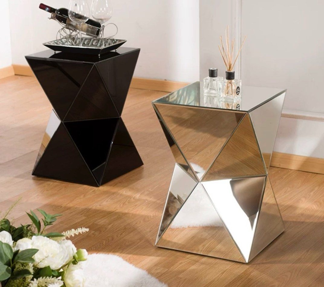 AMIR Mirrored Prism Side Table, Furniture & Home Living, Furniture ...