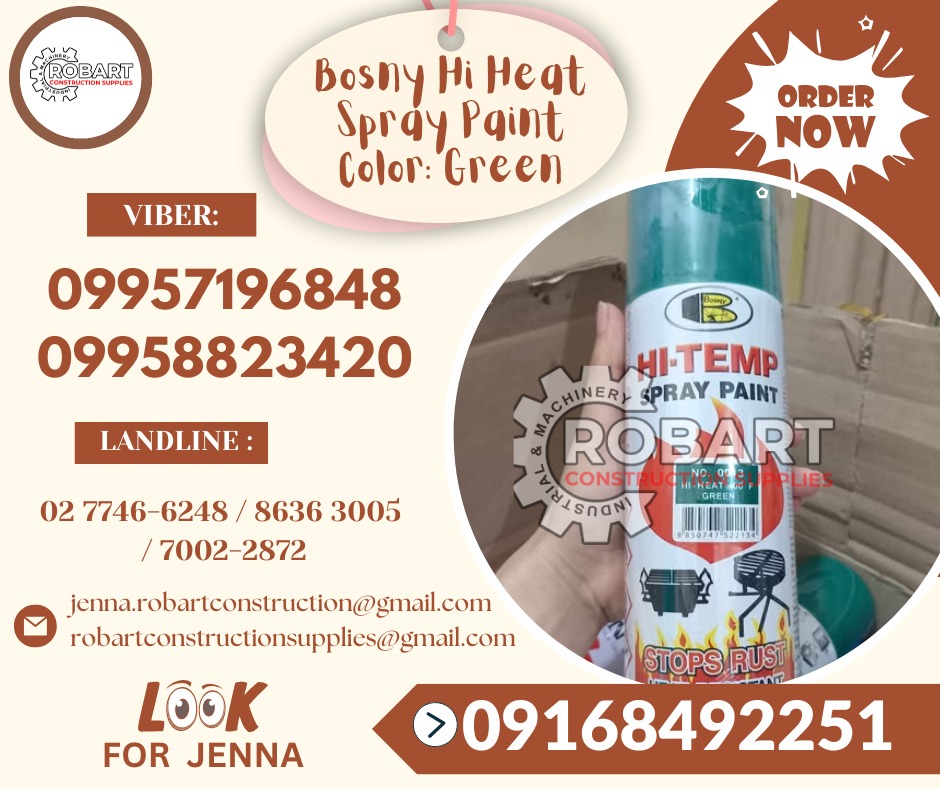 Bosny Hi Heat Spray Paint No. 0013 Color: Green, Commercial ...
