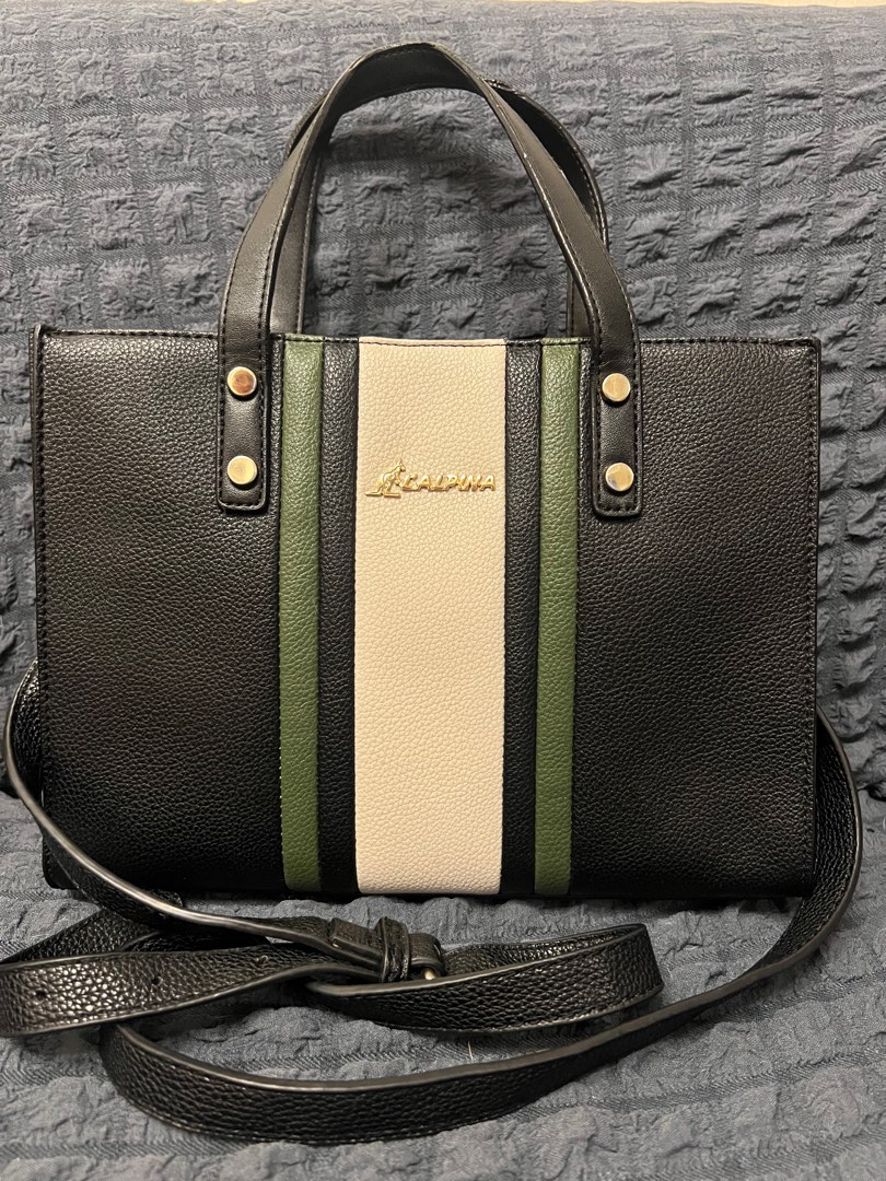 CALPINA 2 way bag pebble leather 10x9 inc, Women's Fashion, Bags ...