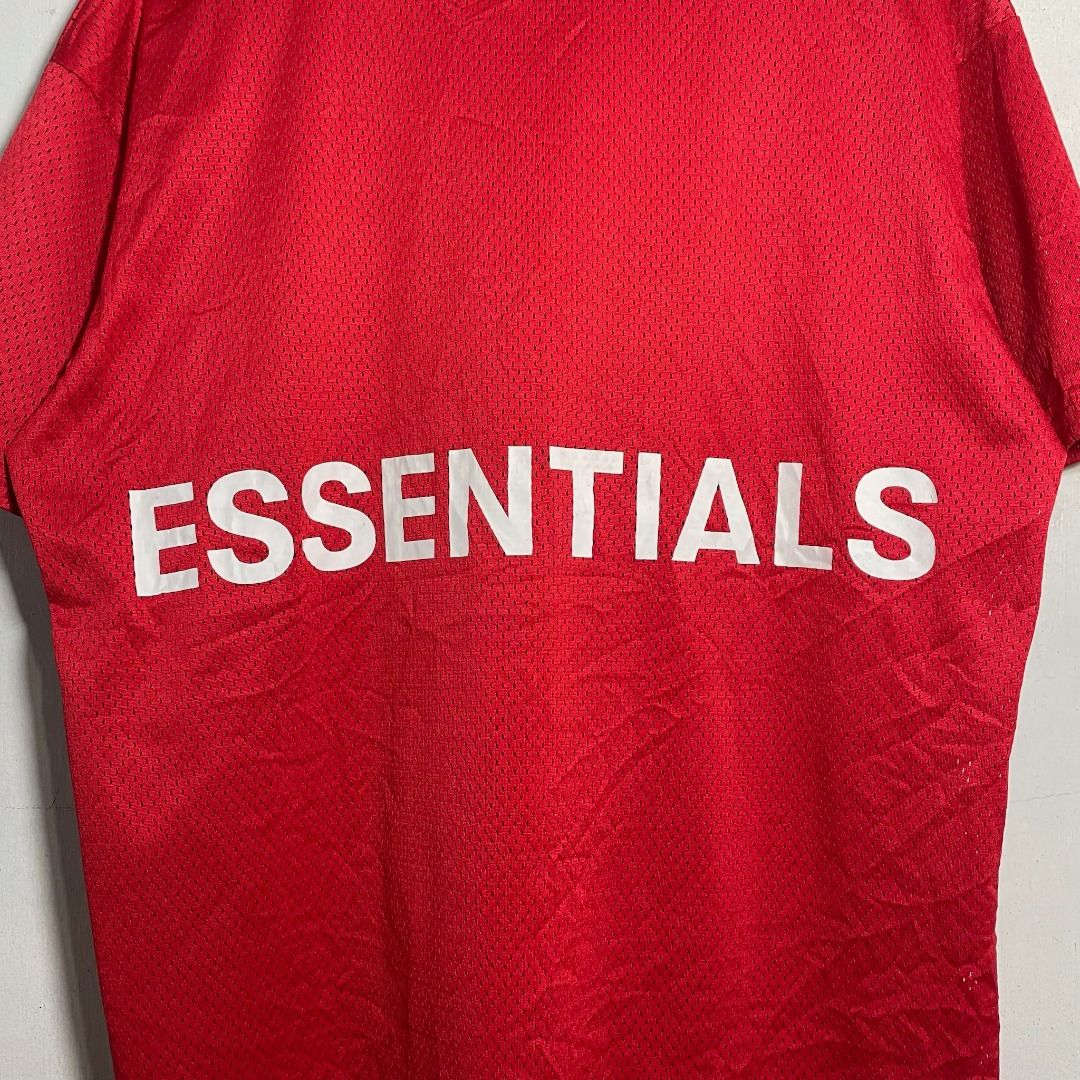 Fear of God Essentials Mesh T-shirt Red, Luxury, Apparel on Carousell