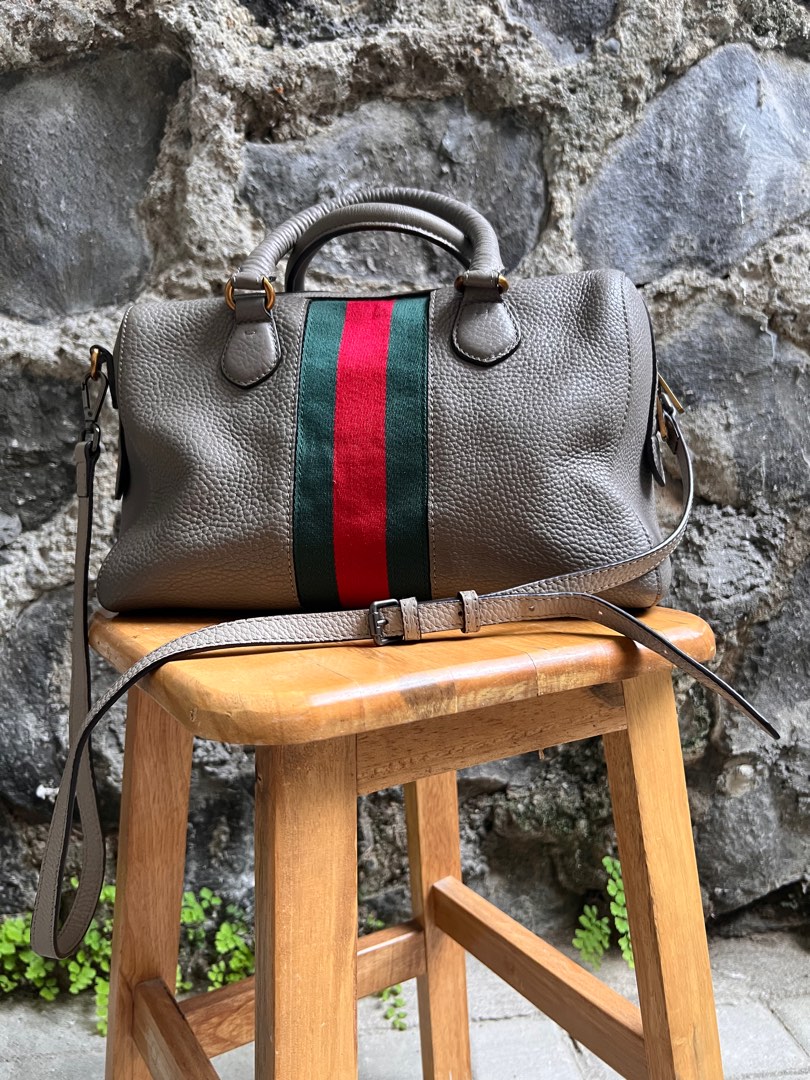 Gucci Boston Gray, Barang Mewah, Tas & Dompet di Carousell