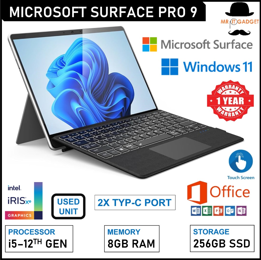 Microsoft Surface Pro 9 Core i5-12th Gen 13" inch Display Touch Screen ...