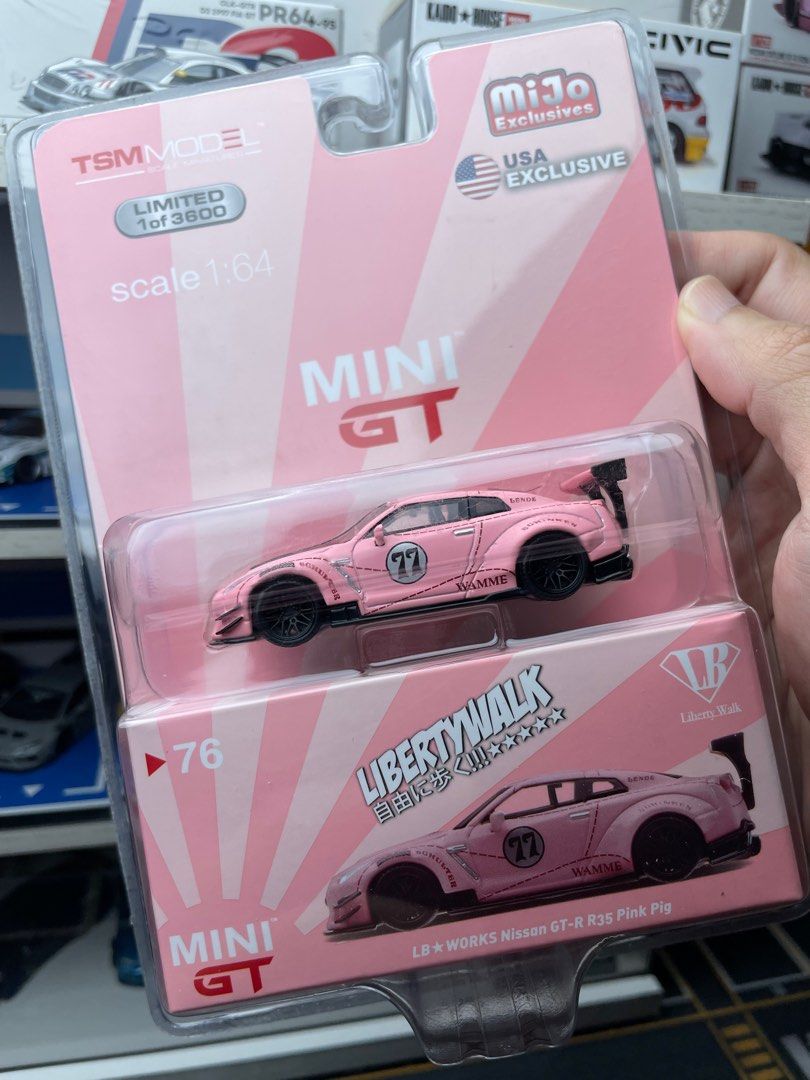Mini gt #76 MIJO LB WORKS nissan GTR R35 pink pig blister scale 1/64 ...