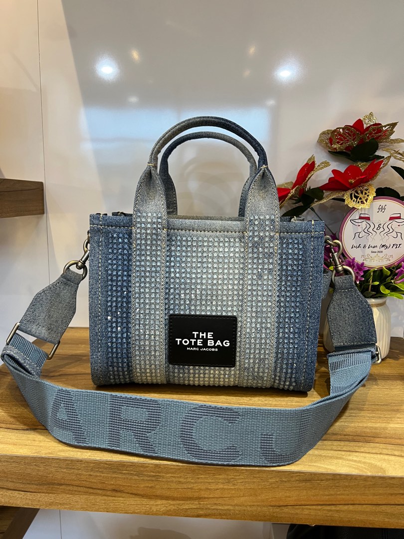 MJ The Crystal Denim Mini Tote Bag, Women's Fashion, Bags & Wallets ...