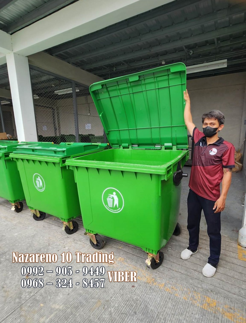 mobile trash bin 1100 liters, Furniture & Home Living, Cleaning ...