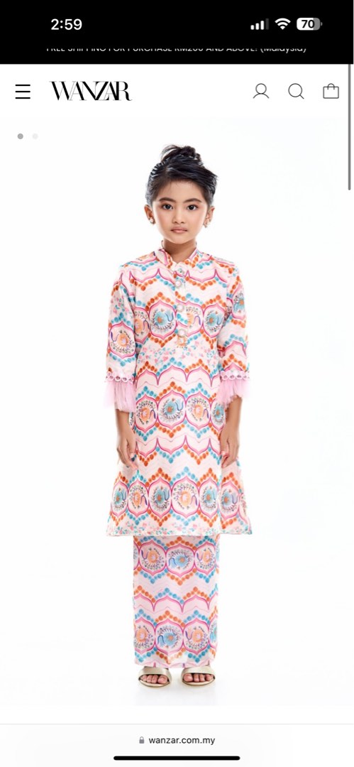 New with tag wanzar kids Sierra kurung kids in Magnola, Women's Fashion ...