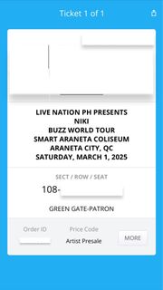 Niki Buzz World Tour 2025, Tickets & Vouchers, Event Tickets on Carousell