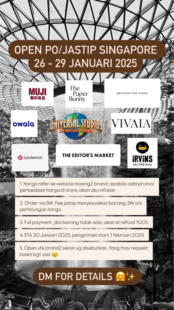 OPEN PO/JASTIP SINGAPORE SG 26-29 JAN 2025 (owala, the paper bunny, BTV, lululemon, muji, USS ...
