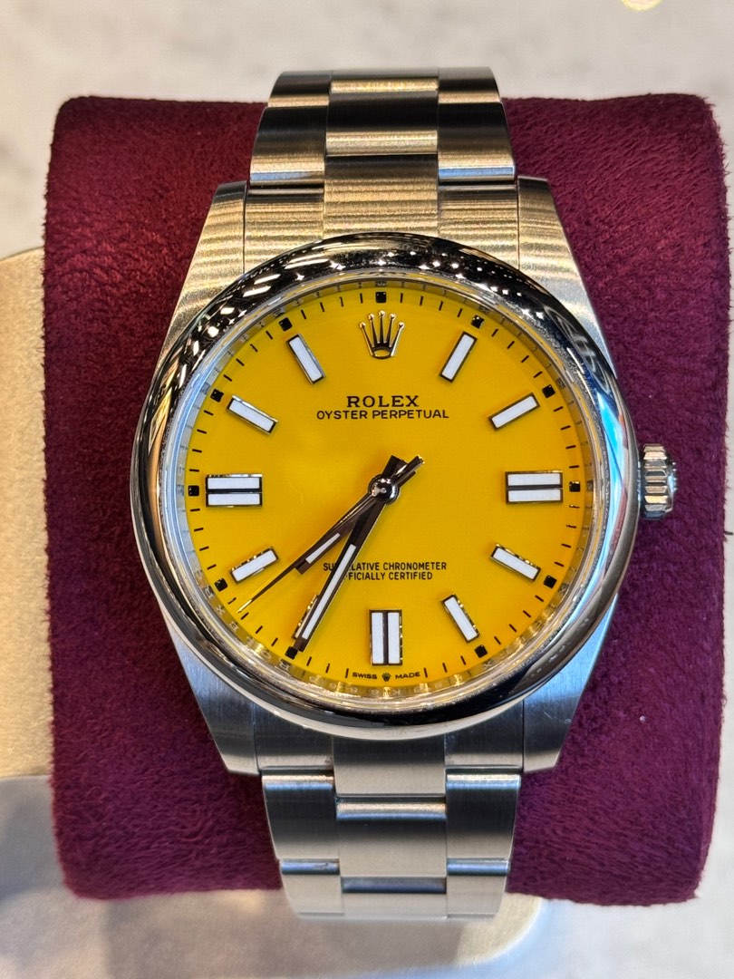 Oyster Perpetual Yellow, Luxury, Watches on Carousell