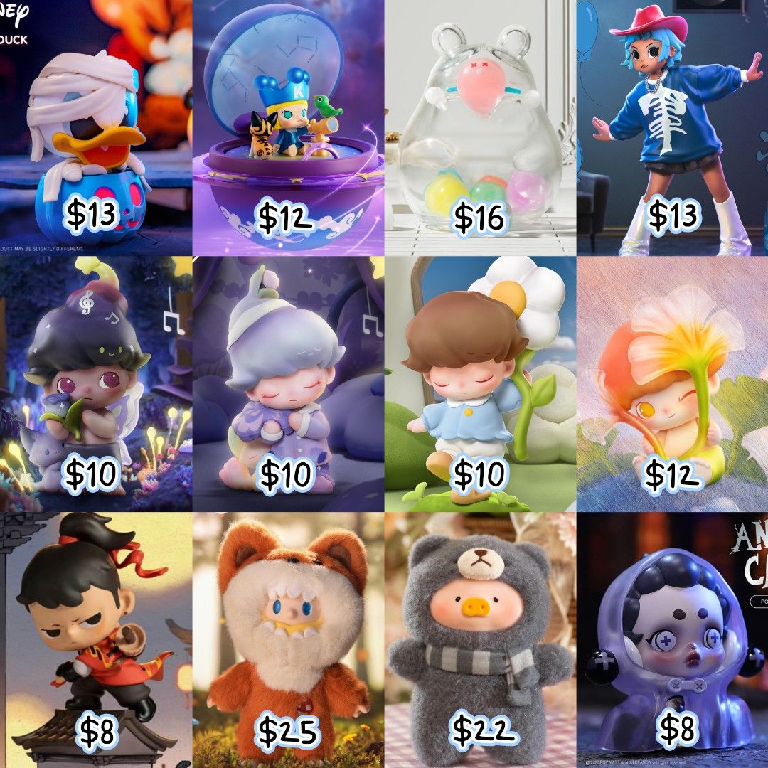 (Pic 1 & 2) Popmart Dimoo, Labubu, 14th Anniversary, Skullpanda ...