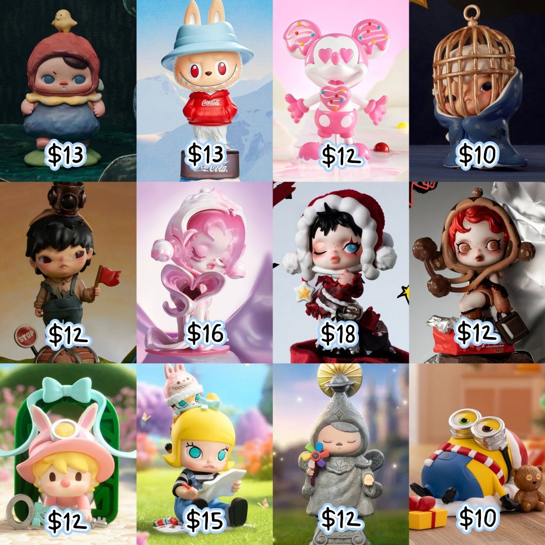 (Pic 1 & 2) Popmart Dimoo, Labubu, 14th Anniversary, Skullpanda ...