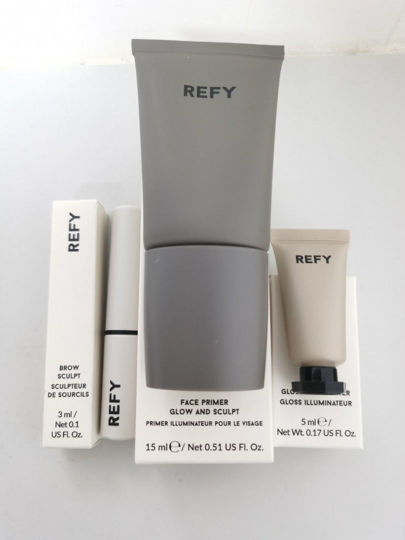 REFY Mini Brow Sculpt 3ml / Glow and Sculpt Primer 15ml. / Mini Gloss ...