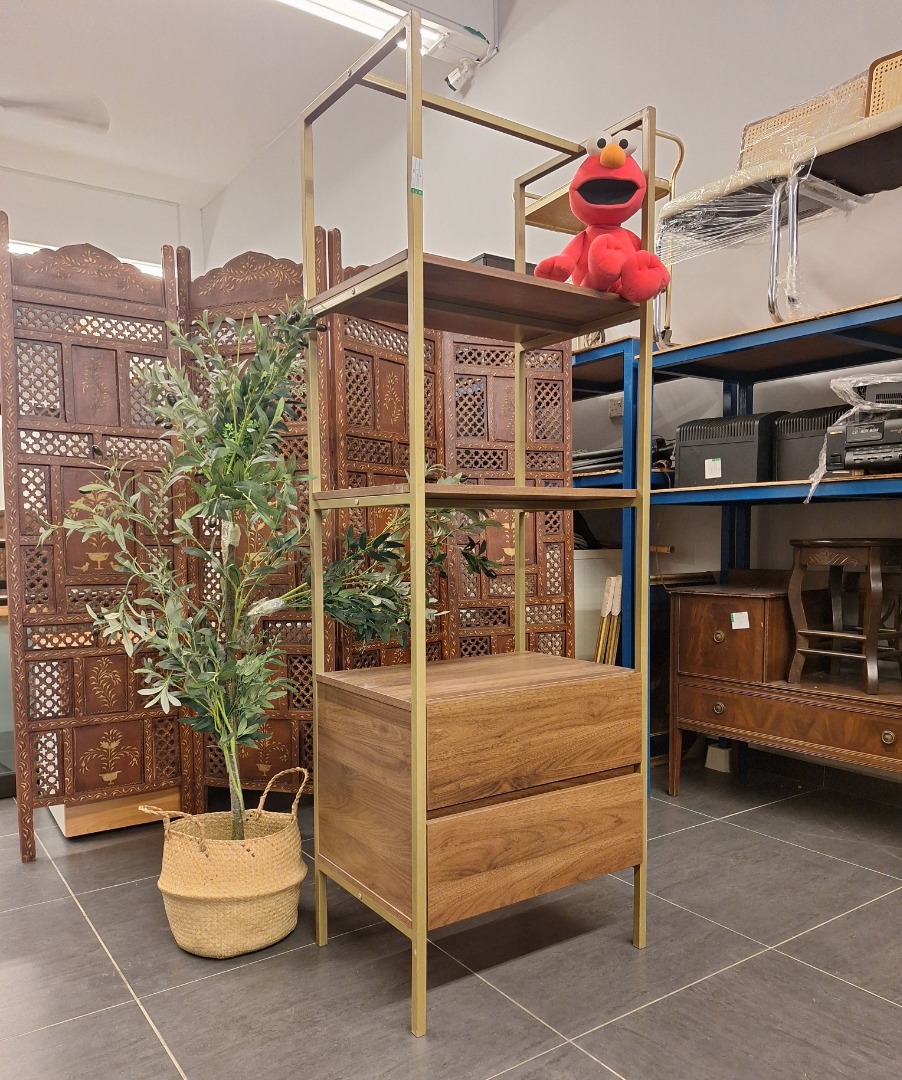 Tegan Tall 2-tier Display Shelf w/ Drawers | Rak Paparan Tinggi 2 ...