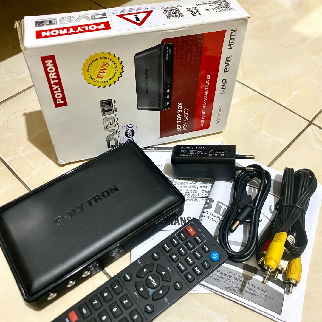 STB POLYTRON PDV 600T2 Set Top Box TV Digital Fullset DVB T2 ...