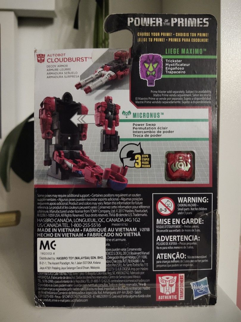 Transformers Power of The Primes MICRONUS and Cloudburst Prime Master HASBRO, Hobbies & Toys ...