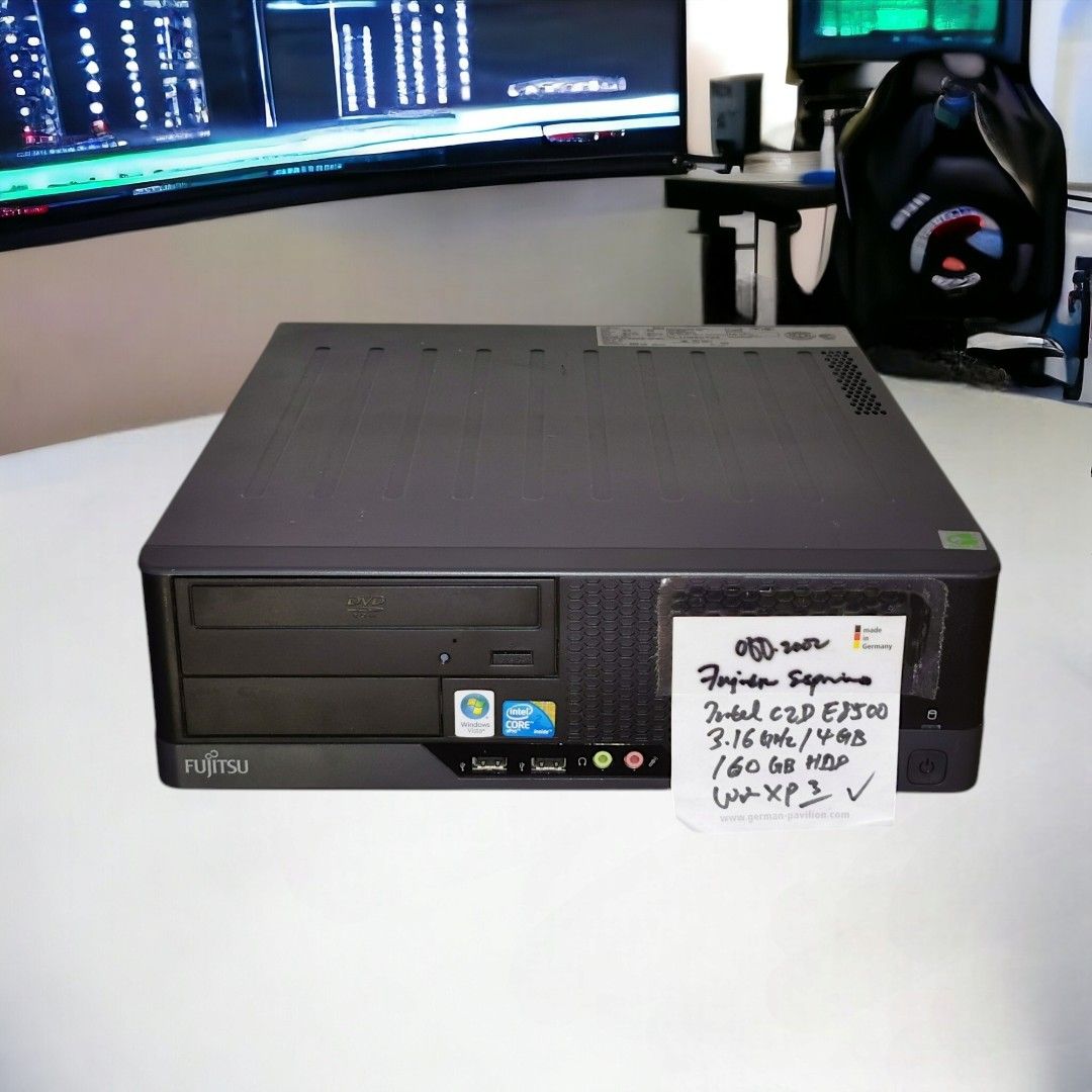Windows XP Fujitsu Desktop Computer Powerful Old School Work Station ...