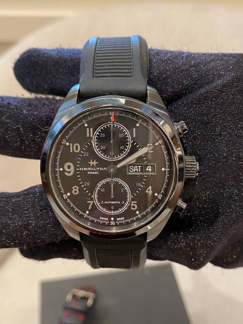 2017 HAMILTON KHAKI FIELD AUTO CHRONOGRAPH CERAMIC 41MM AUTOMATIC WATCH ...