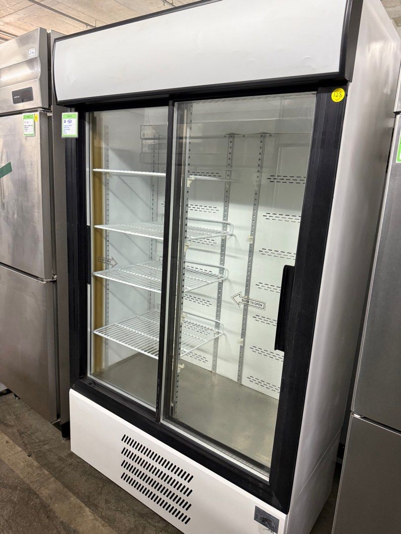 2 glass sliding door upright chiller / glass door chiller / display ...