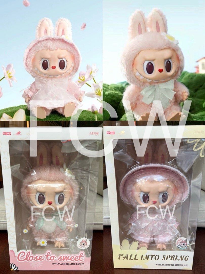 現貨 the monsters mokoko v1 v2 close to sweet & fall into spring labubu 甜心 春日花花 大公仔 大娃 北京 樂園 搪膠 限定 ...