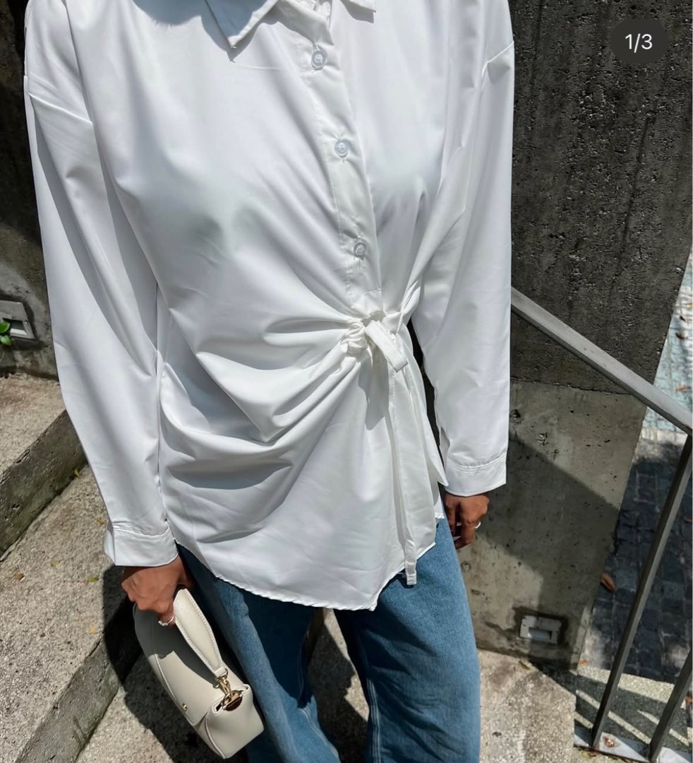 Assenshawl Side Knot Top, Women's Fashion, Tops, Blouses on Carousell