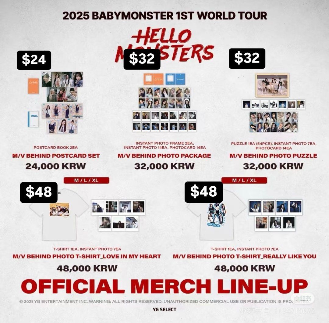BABYMONSTER 1ST WORLD TOUR HELLO MONSTERS IN SEOUL MERCHANDISE, Hobbies ...