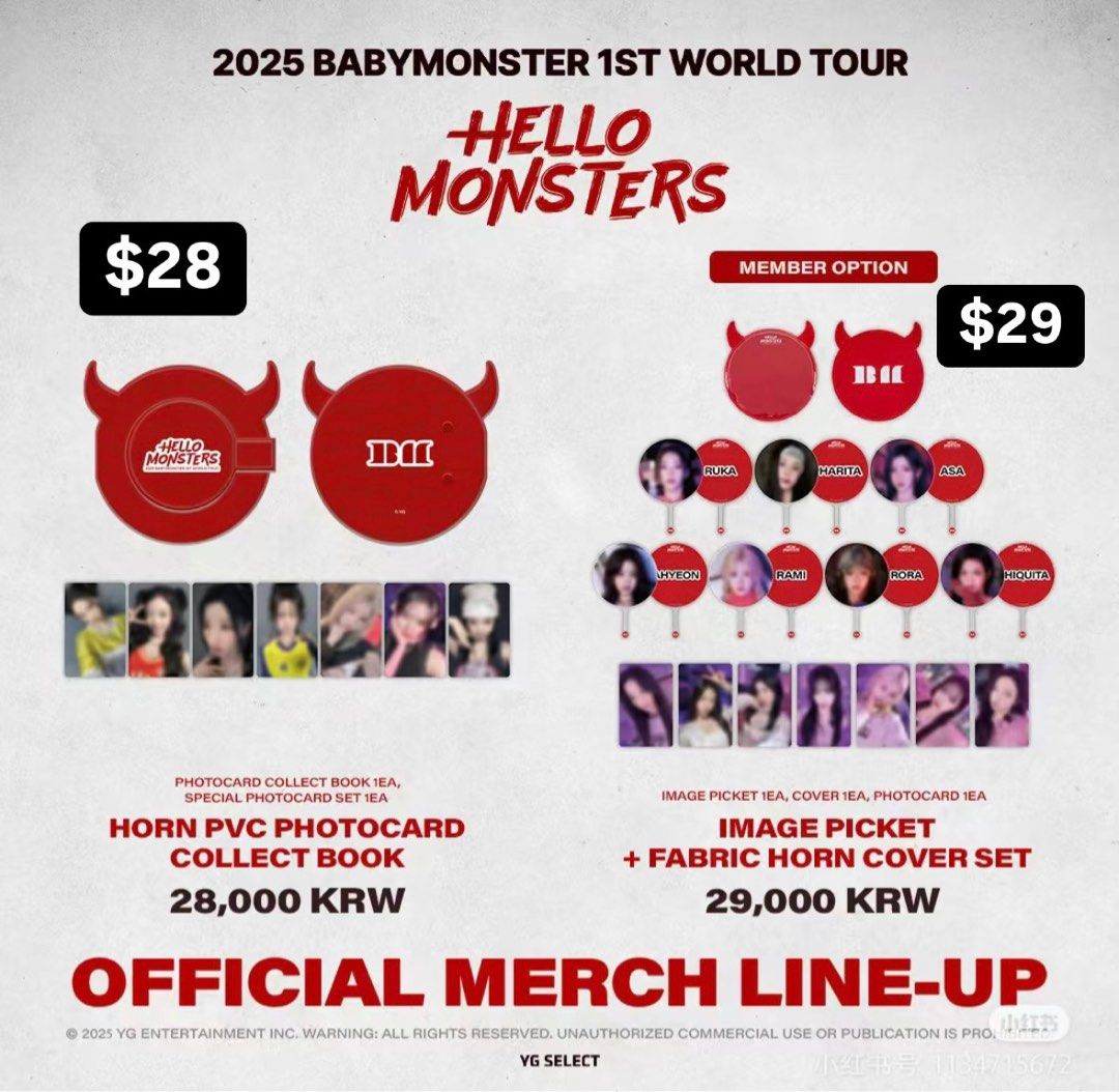 BABYMONSTER 1ST WORLD TOUR HELLO MONSTERS IN SEOUL MERCHANDISE, Hobbies ...