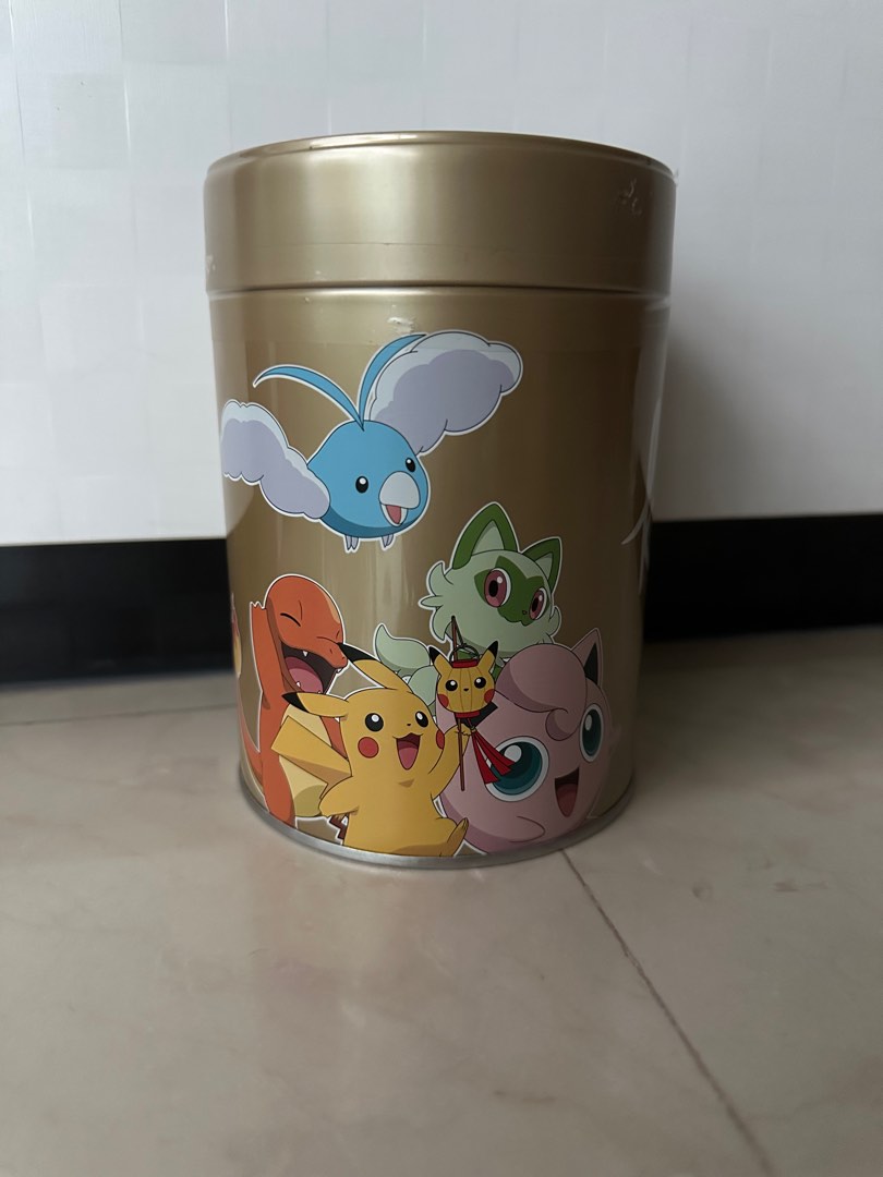 authentic pokemon empty cookies round tin, Food & Drinks, Homemade ...
