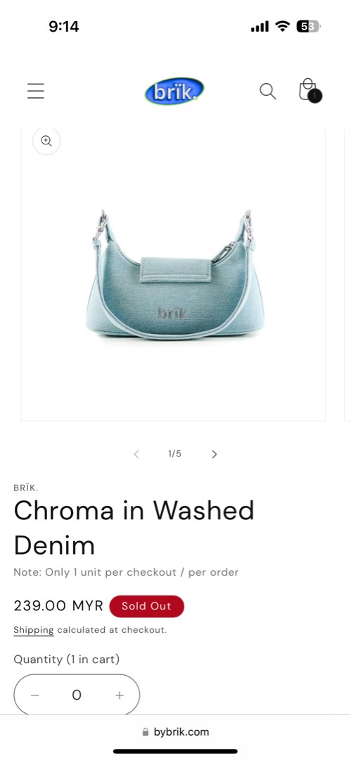 brik chroma washed denim brik, Women's Fashion, Bags & Wallets ...