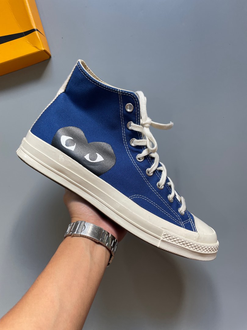 CDG X CONS PEEKING HEART BLUE (11.5US), Men's Fashion, Footwear ...