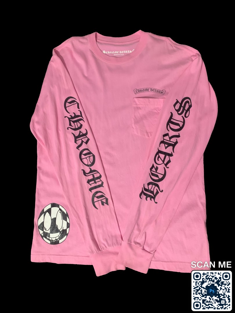 ChromeHearts pink crewneck vanity fair, Women's Fashion, Tops ...