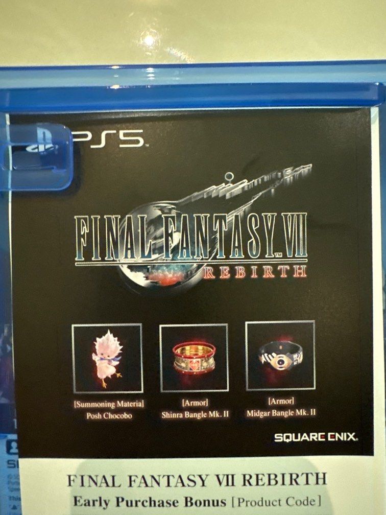 Final Fantasy VII Rebirth R3 with pre order bonus unredeemed, Video ...