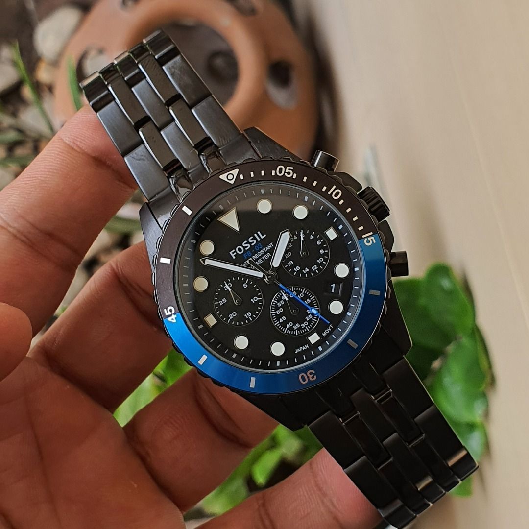 Fossil Men's Watch - FB-01 Chronograph Watch with Rotating Bezel Dial ...