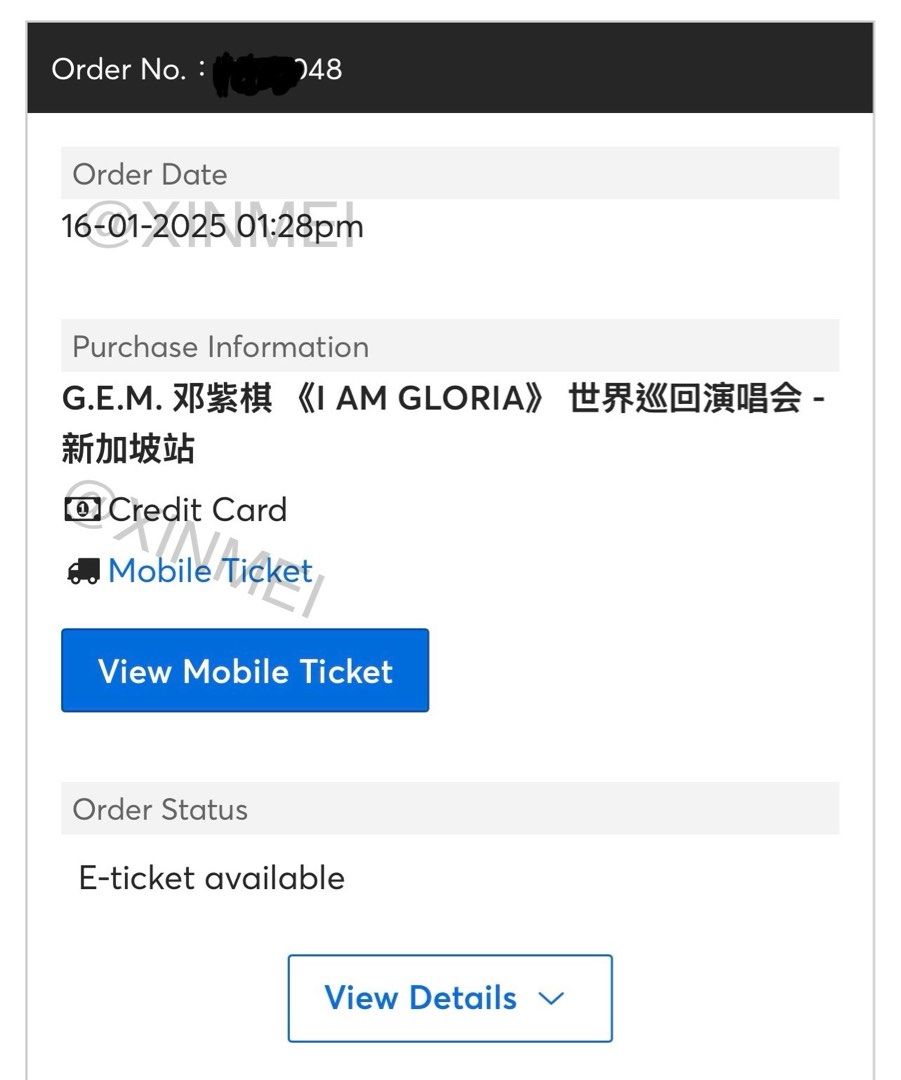 Gem 邓紫棋 concert ticket 1 March 2025 cat 6 x1, Tickets & Vouchers, Event ...