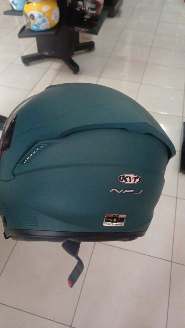 Helm KYT NFJ PLAIN MATT EMERALD GREEN (CLEAR) L, Motor di Carousell