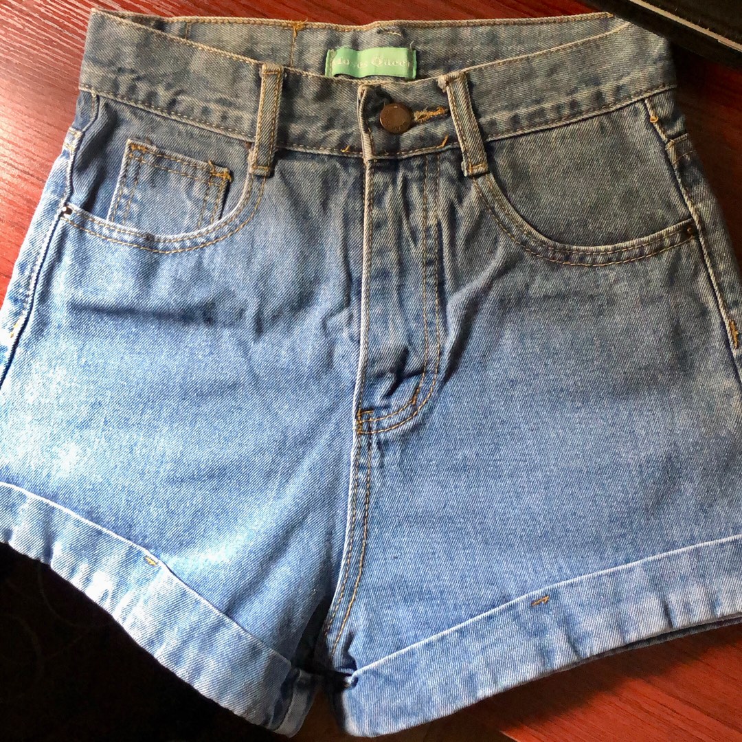 high waist clean cut denim short, Women's Fashion, Bottoms, Shorts on ...