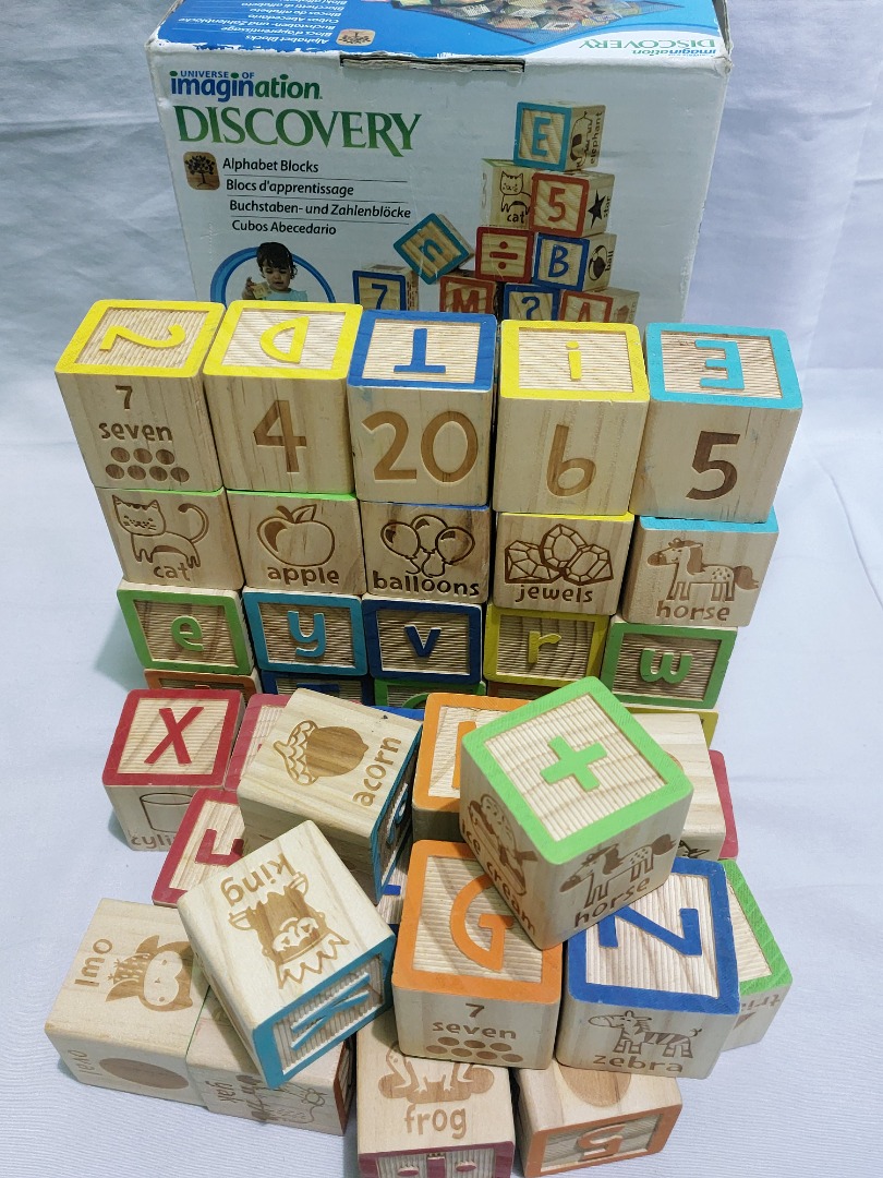 Imaginarium Kids Discovery Wooden Alphabet Blocks, Hobbies & Toys, Toys ...