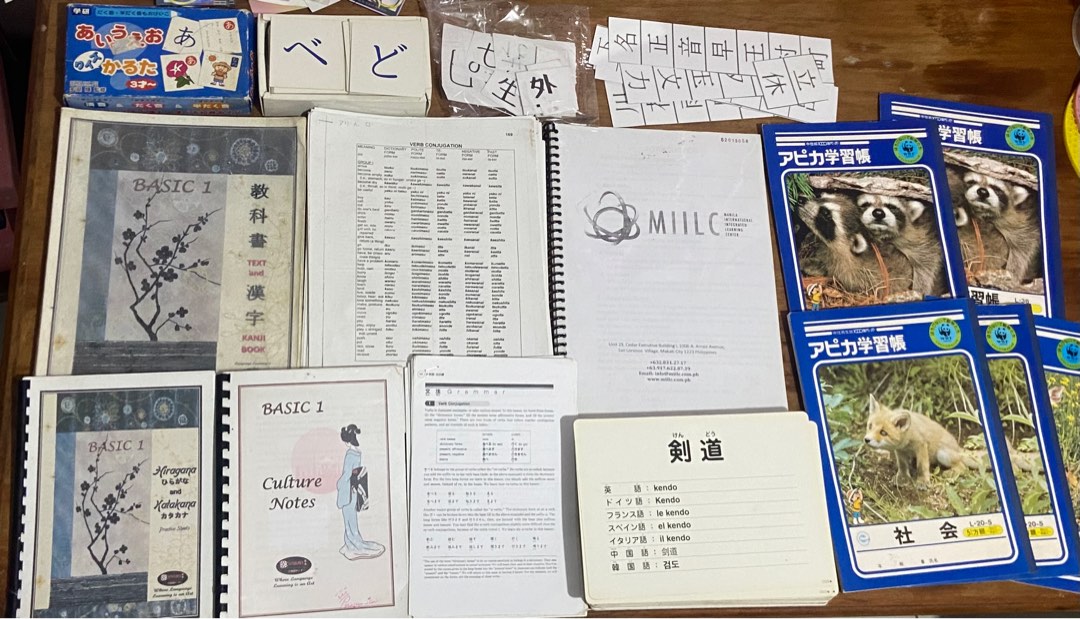 Learn Basic Nihongo Books, notebook print outs flashcards etc, Hobbies ...