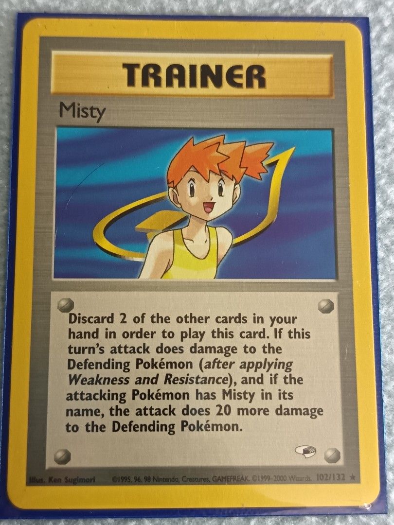 Misty 102/132 Rare Trainer Gym Challenge Vintage Pokemon Card 1995, 96 ...