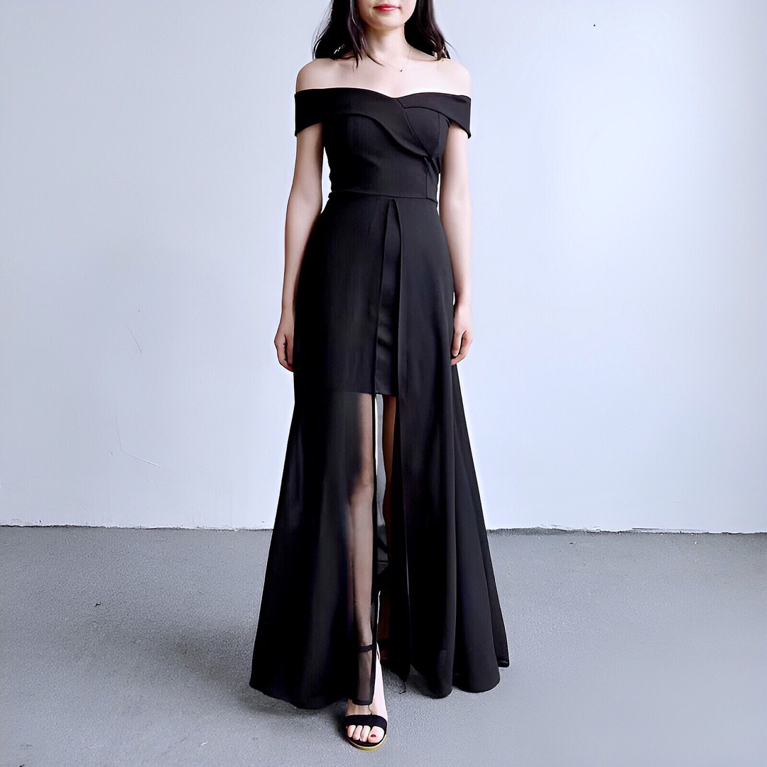 PARTY DRESS/DRESS SABRINA/DRESS HITAM/LONGDRESS/DRESS MEWAH/GAUN/DRESS ...