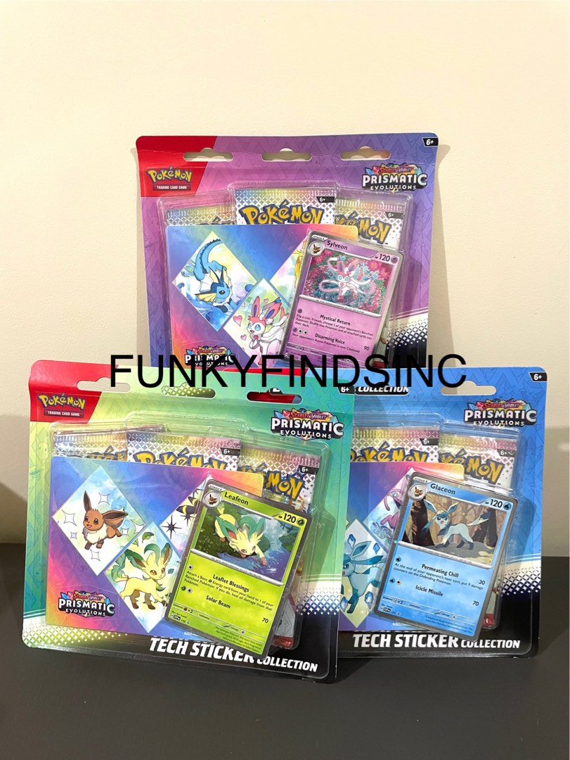 Pokemon Prismatic Evolutions Tech Sticker Collection Set, Hobbies ...