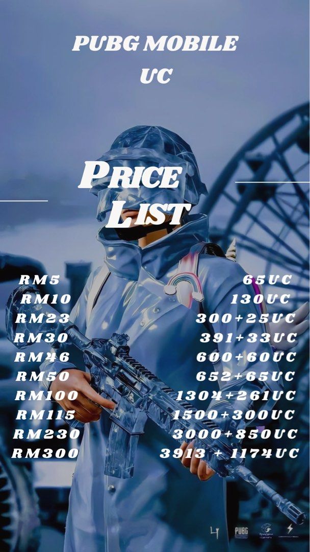 PUBG Mobile Malaysia UC, Video Gaming, Gaming Accessories, Game Gift Cards & Accounts on Carousell
