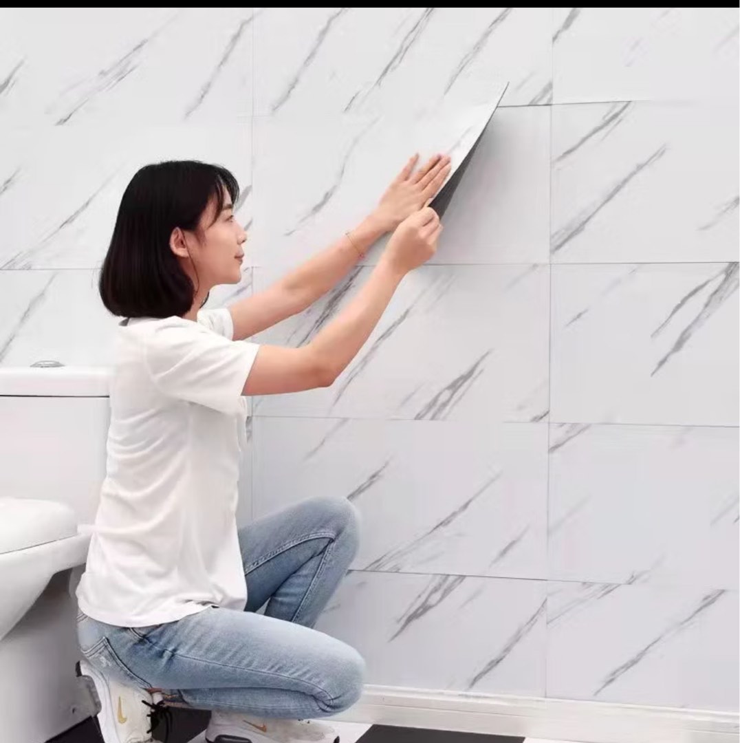 PVC WALL TILES GLOSSY SELF ADHESIVE 30x60cm size, Furniture & Home ...